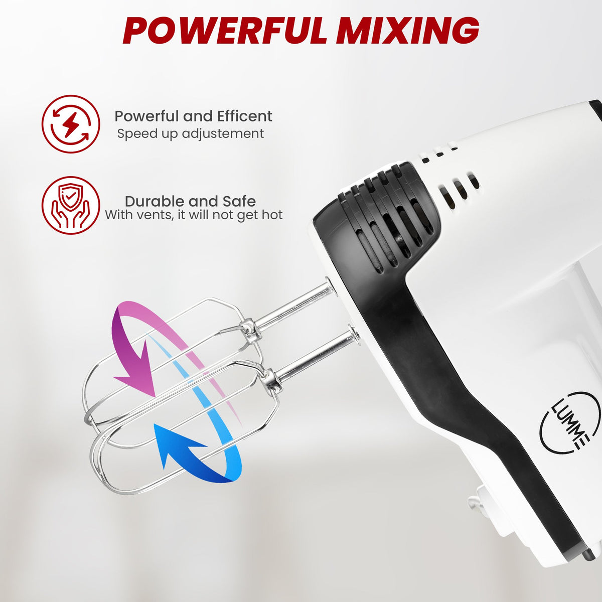 Lumme Hand Mixer Mezcladora with Storage Box and attachments included ...
